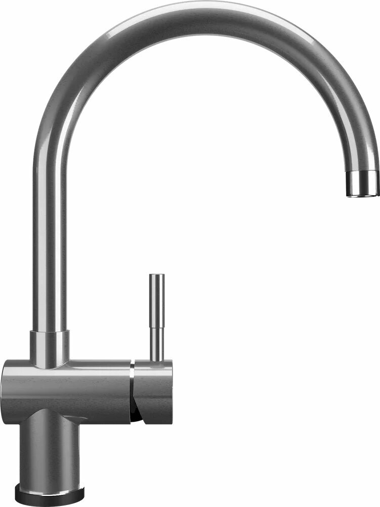 Смеситель для кухни Ulgran U-021 с поворотным изливом, матовый, однорычажный, нержавеющая сталь, с керамическим картриджем