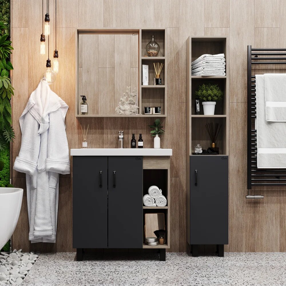 Мебель для ванной комнаты Onika Тимбер 70.10 серая, дуб сонома