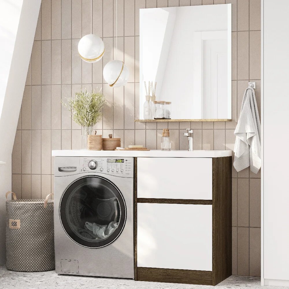 Мебель для ванной комнаты AQUATON Лондри 60 R, дуб кантри, белый