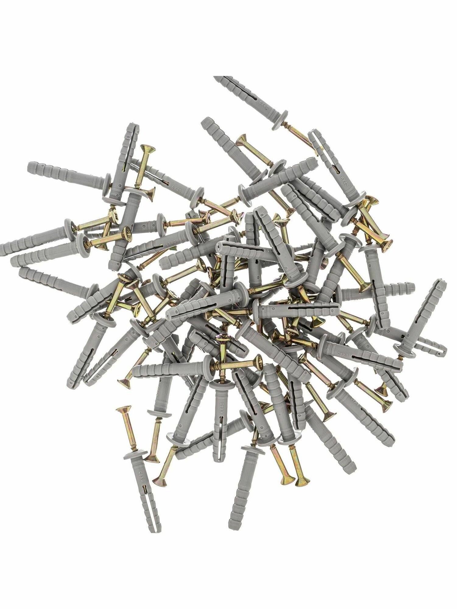 Дюбель-гвоздь полипропиленовый грибовидный бортик 6 x 40 мм, 200 шт Сибртех 42156