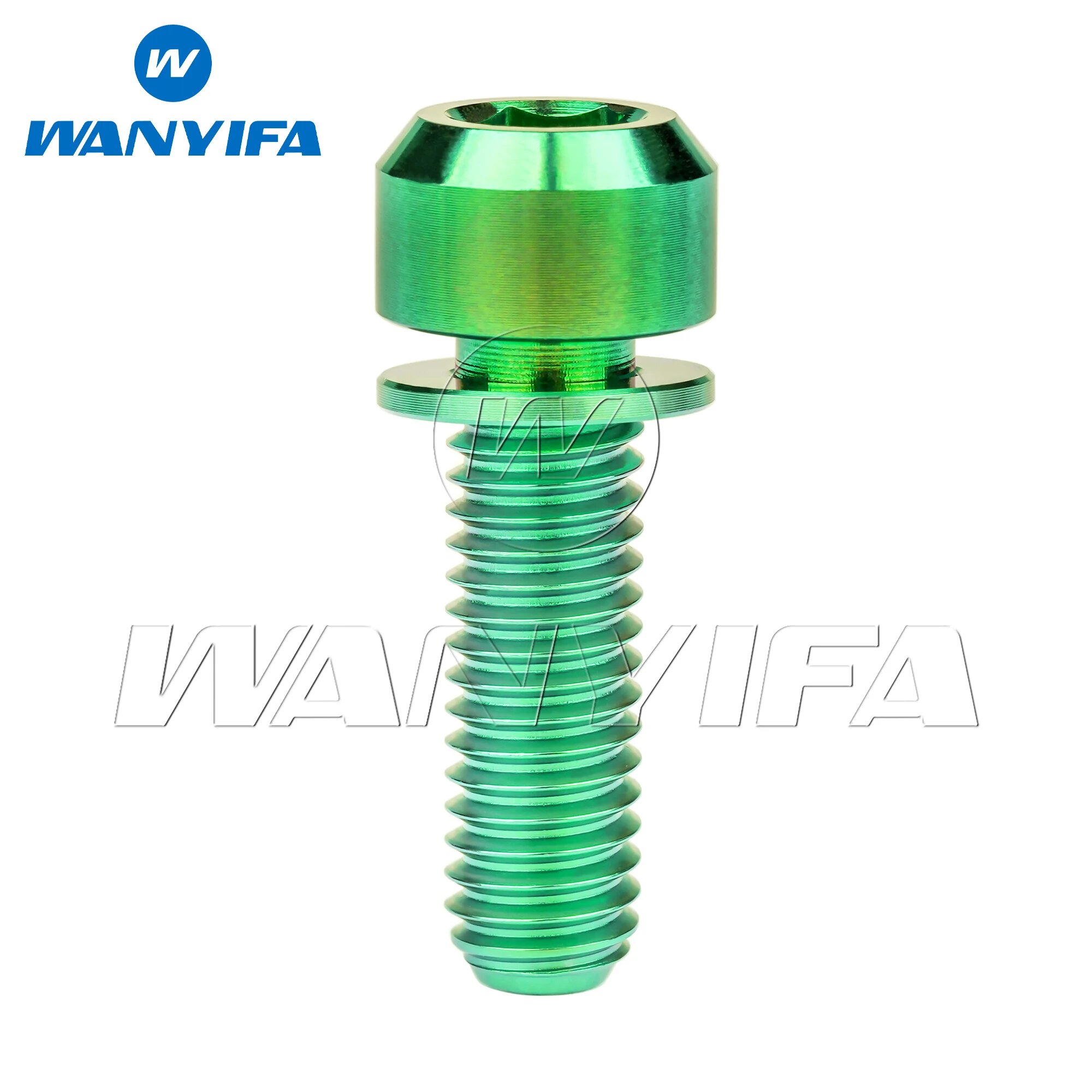 Wanyifa Титановые болты M5/M6x16 для выноса руля велосипеда M6, Green, 25mm