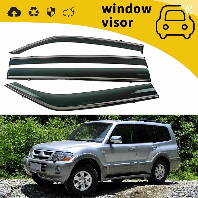 Подходит для 2004 - 2016 Mitsubishi Pajero V73 модификации углеродного волокна для защиты от дождей.