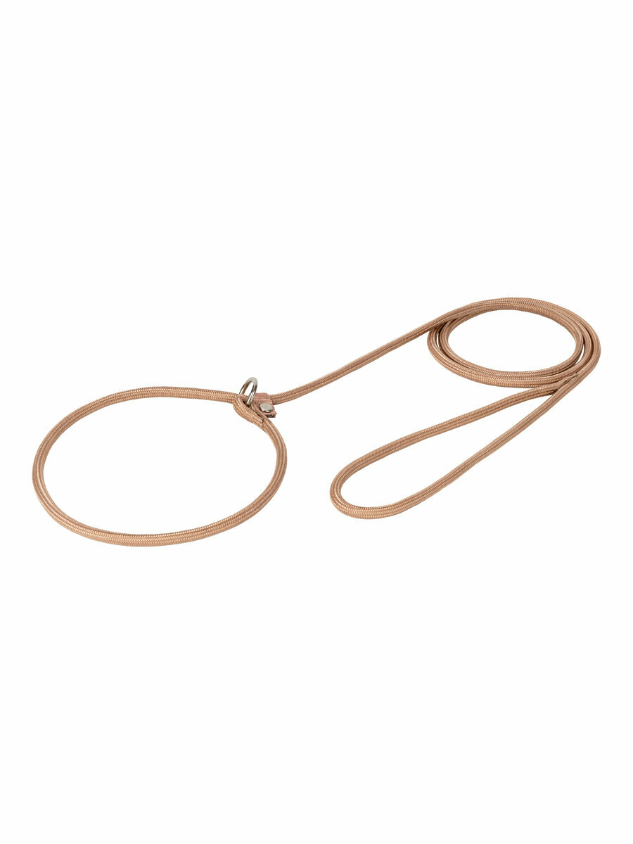 Поводок-удавка с кольцом для собак ZooOne, круглый, ширина 6 мм, длина 150 см (кэмел), 74-2404