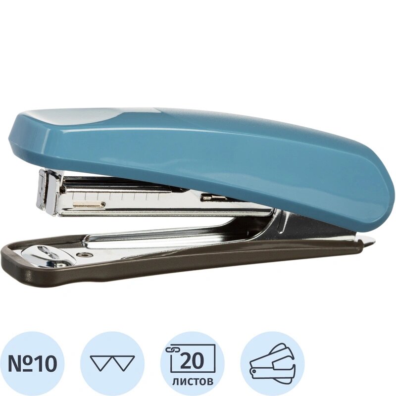 Степлер Комус Elegans(№10) 1111 синий до 20л. антистеп