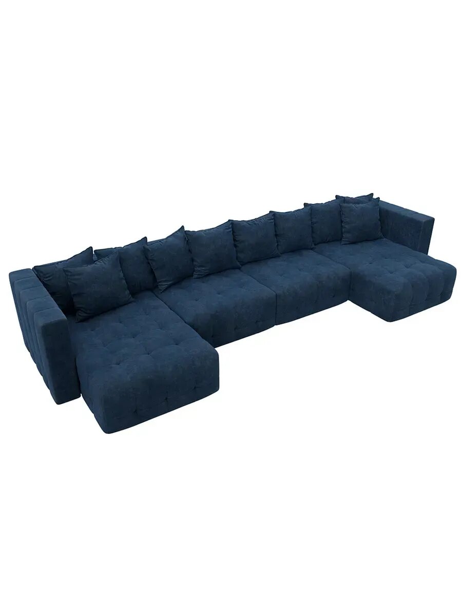 П-образный диван Европа,421x91x161 см, с ящиком для белья, велюр