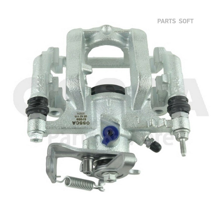 OSSCA 57089 Суппорт зад. лев со скобой (однопоршневой) CHEVROLET Aveo, Cruze, Tracker, OPEL Astra-J, Mokka (электрич