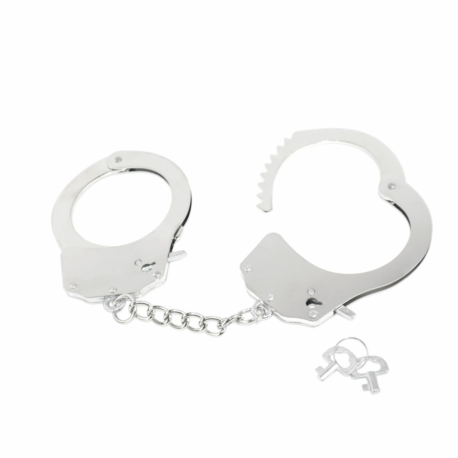 Эмуляция Наручники металлические полицейские настоящие с чехлом БДСМ серебристые
