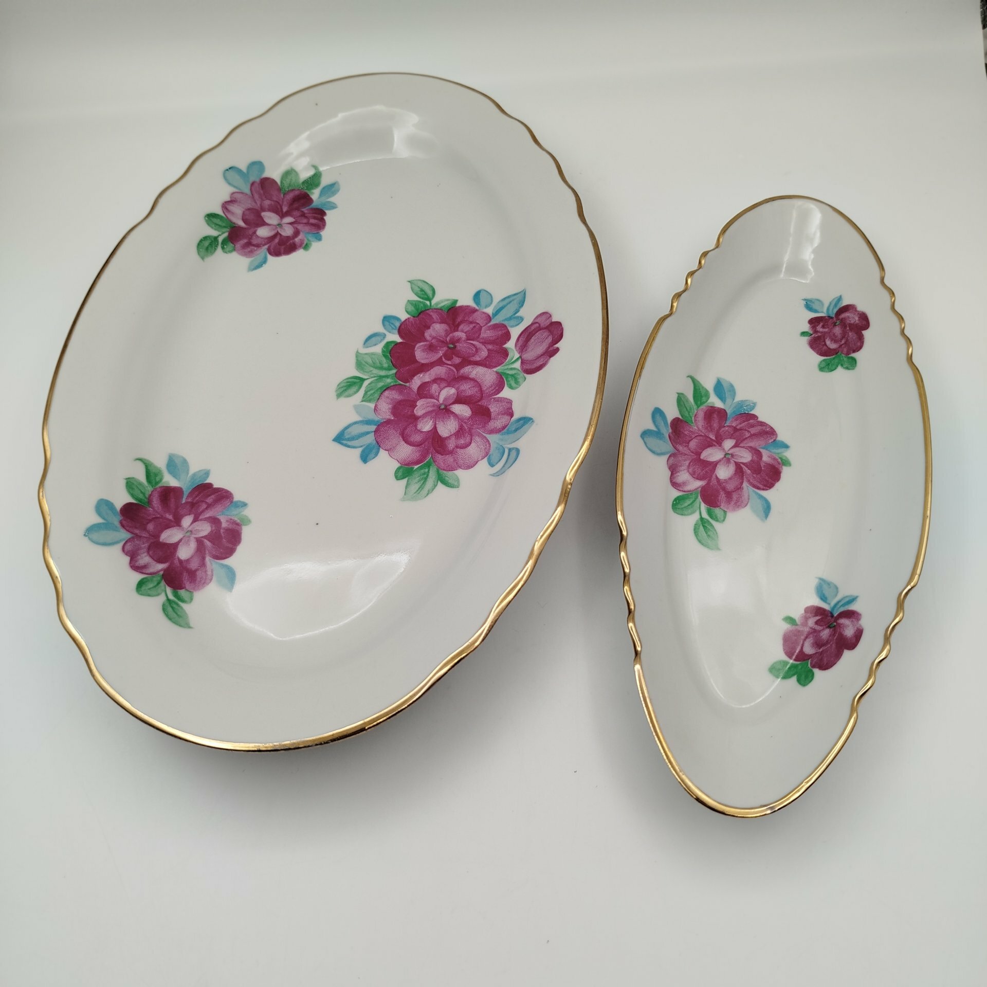 Супница с цветочным декором, фарфор, деколь, Дулевский фарфоровый завод (Дулёво)