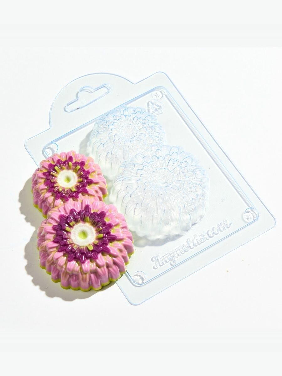 Восьмерка Хризантема форма пластиковая для мыла и шоколада