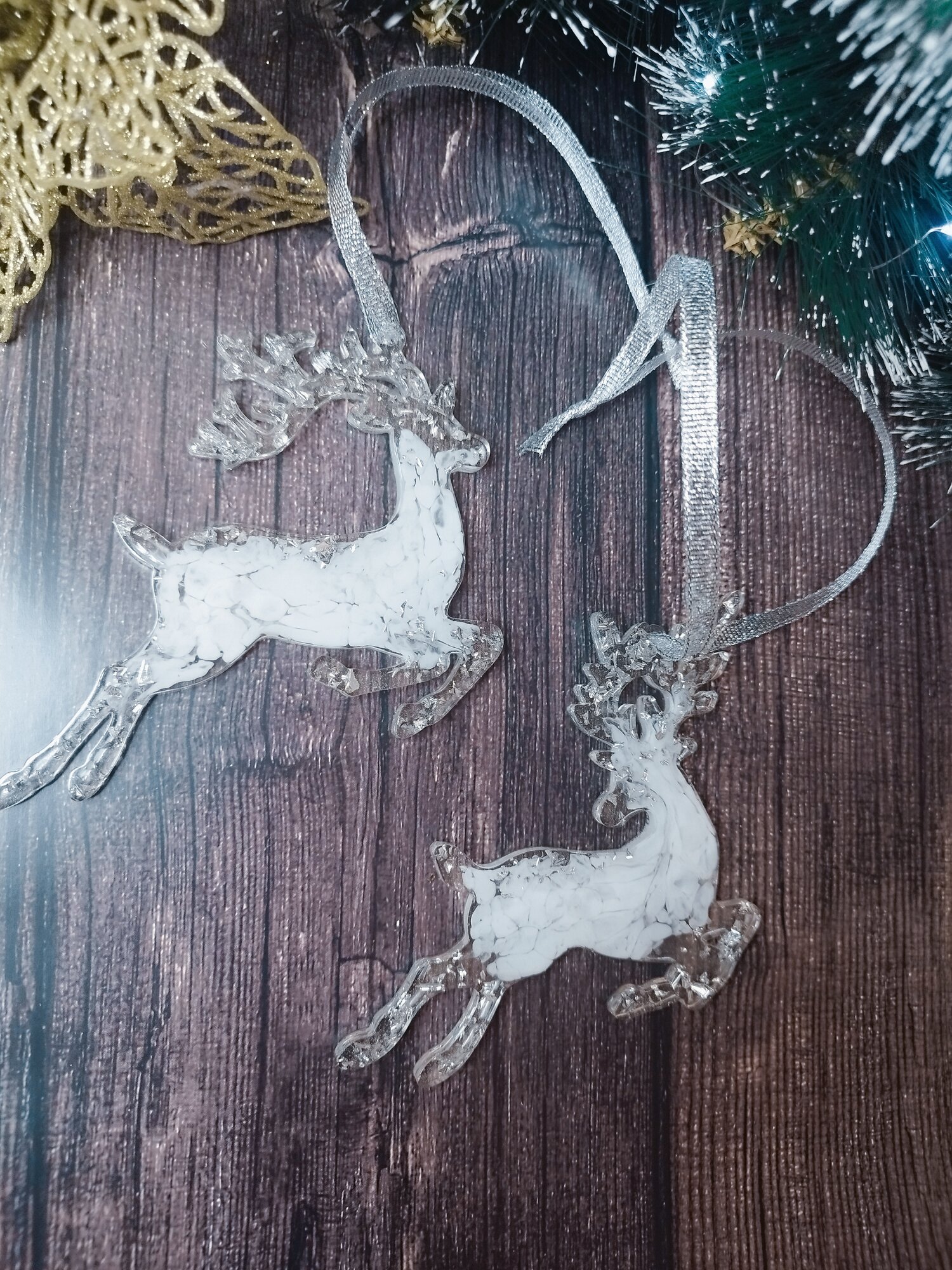 Новогодний набор игрушек Северные олени 2 штуки, ручная работа, ретро, подарок на новый год