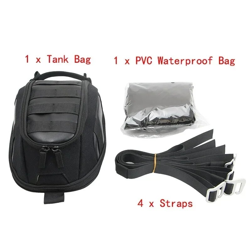 Тельная магнитная сумка для багажа на топливный бак для универсального ретро-мотоциклетного Black