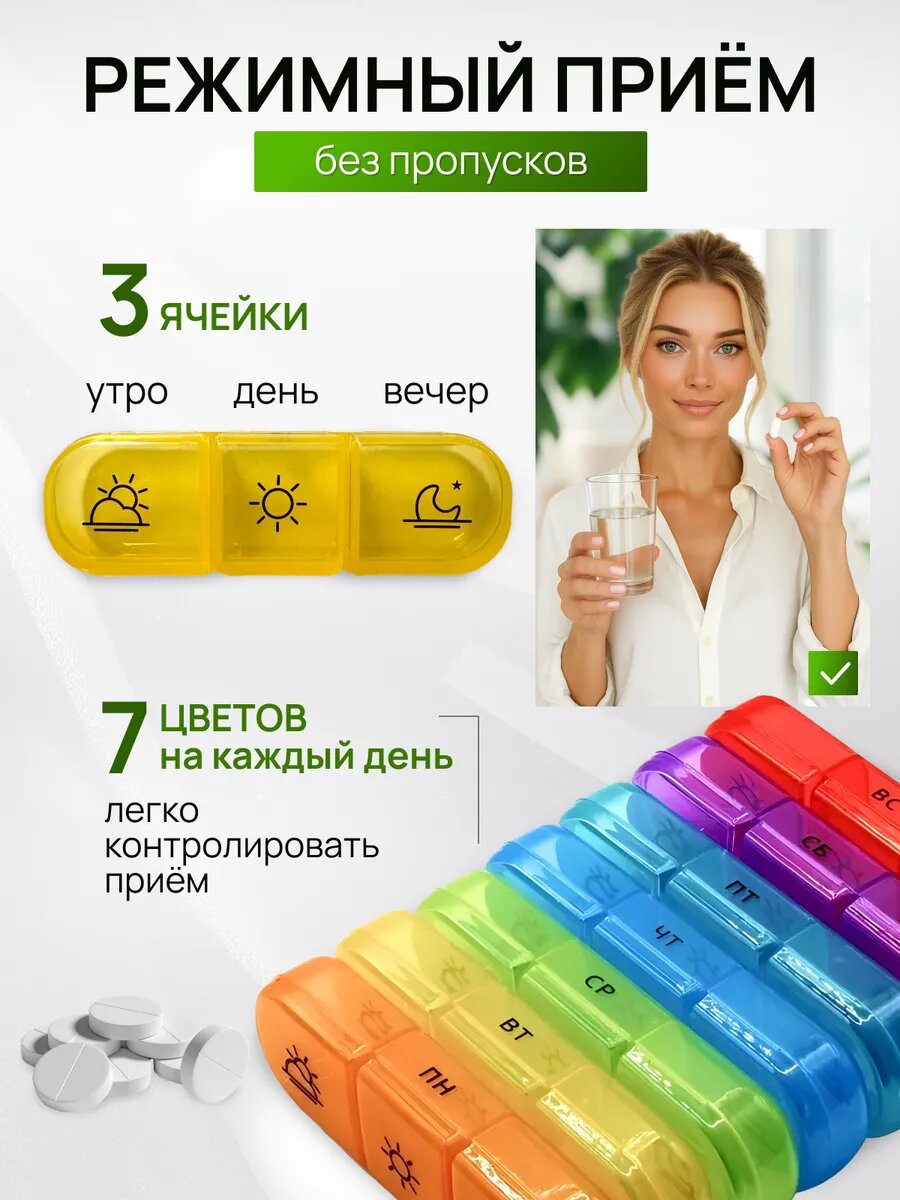 Таблетница на неделю 3 приема — фото 1