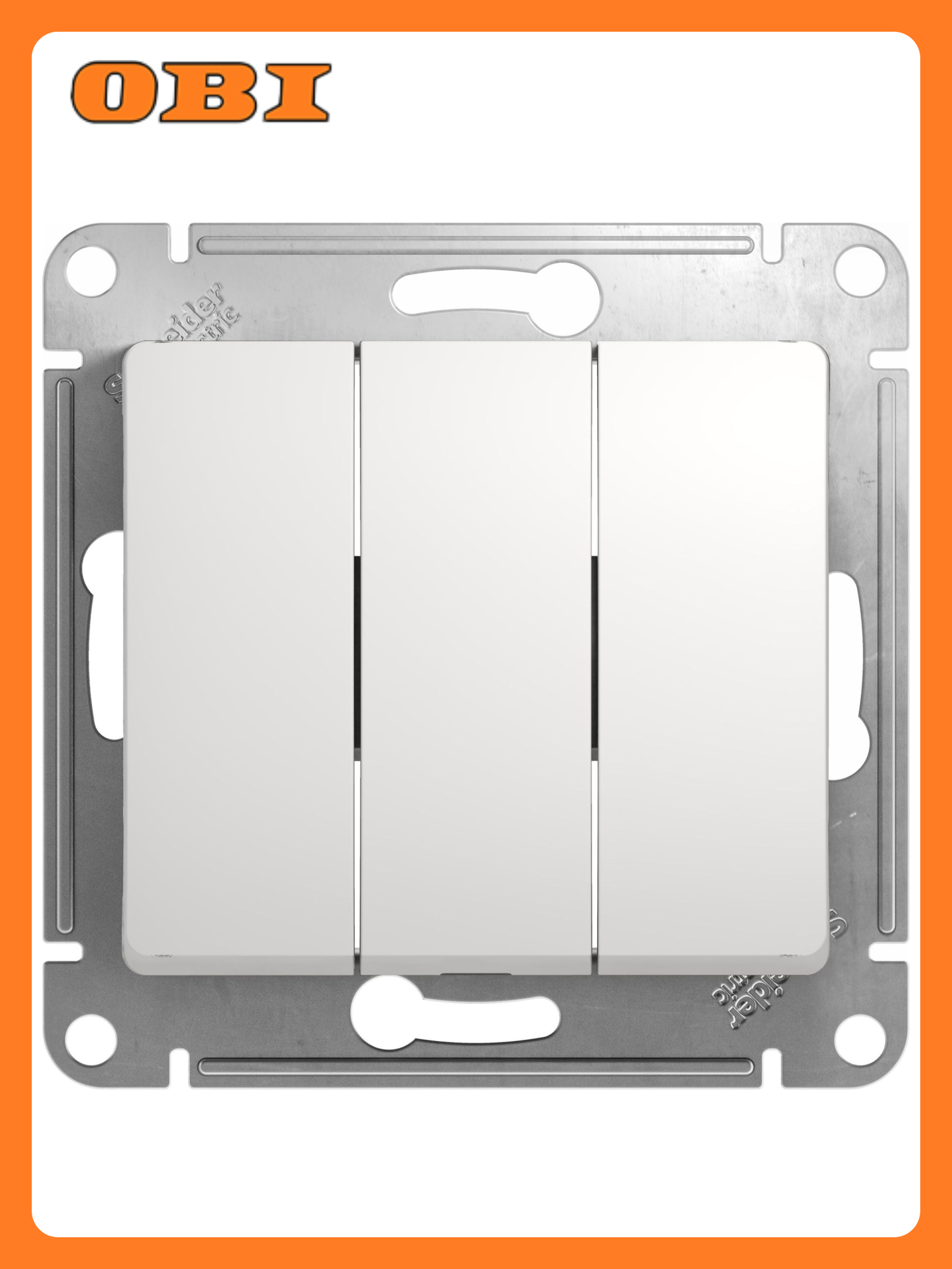 Трехклавишный выключатель Schneider Electric Glossa для скрытой установки