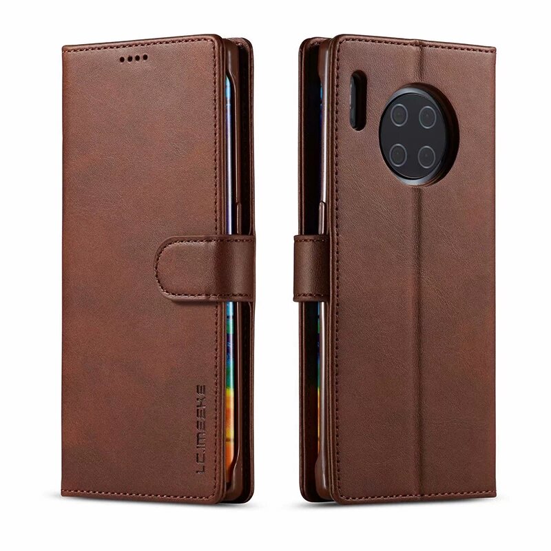 Складной чехол для Huawei Mate 30E Pro - Защитный противоударный чехол в цвете коричневый