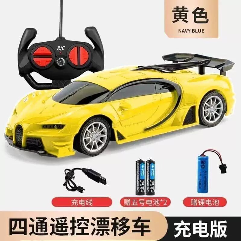 Радиоуправляемая машина Bugatti с подсветкой, высокоскоростная дрифт-машина, дешевая гоночная игрушка для мальчиков