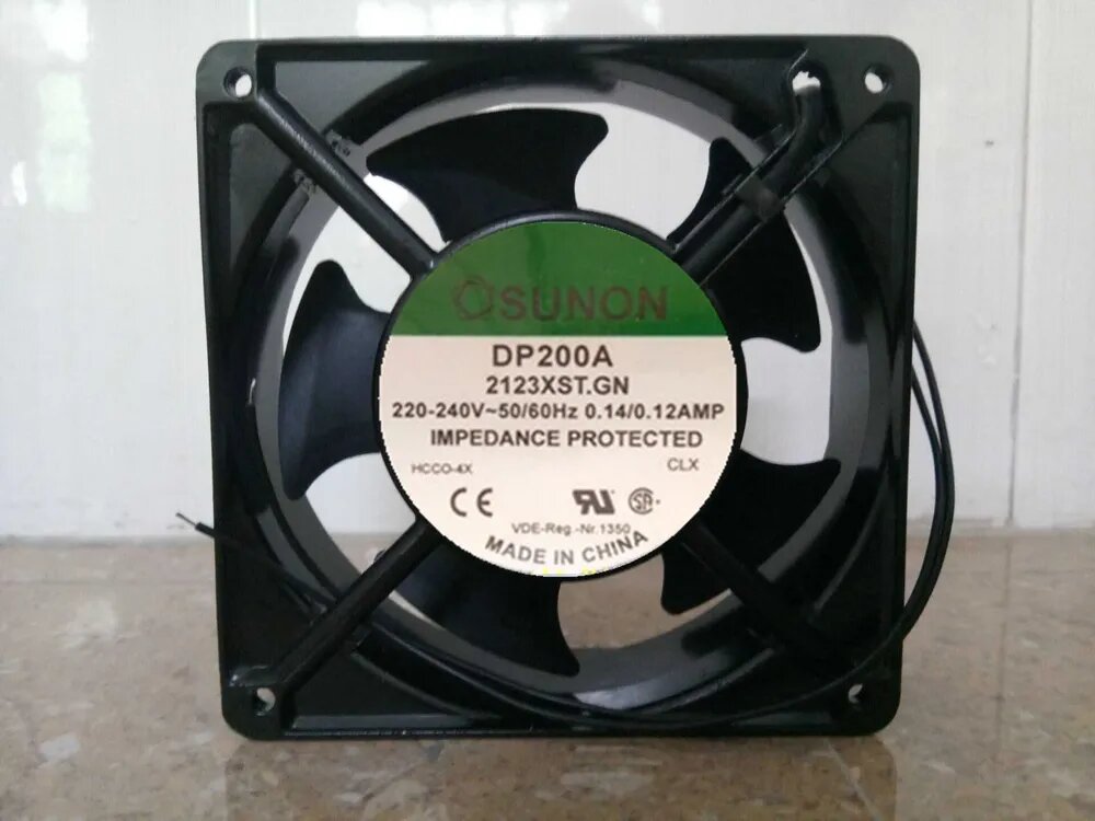 SUNON DP200A 2123XST. GN Вентилятор AC; осевой; 230ВAC; 120x120x38мм; 165м3/ч; 45дБА