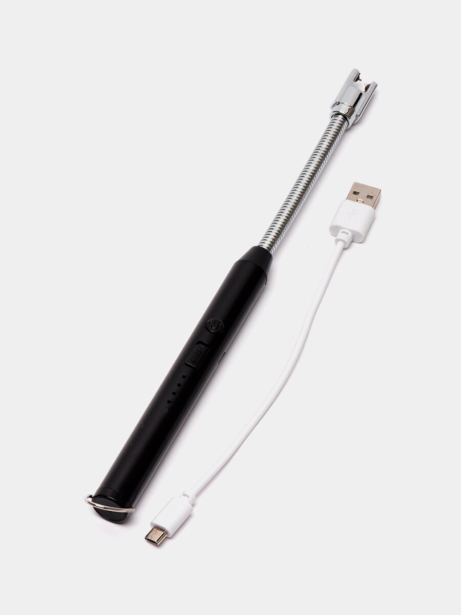 Электрозажигалка для газовой плиты черная / Электрическая / USB / пьезовая