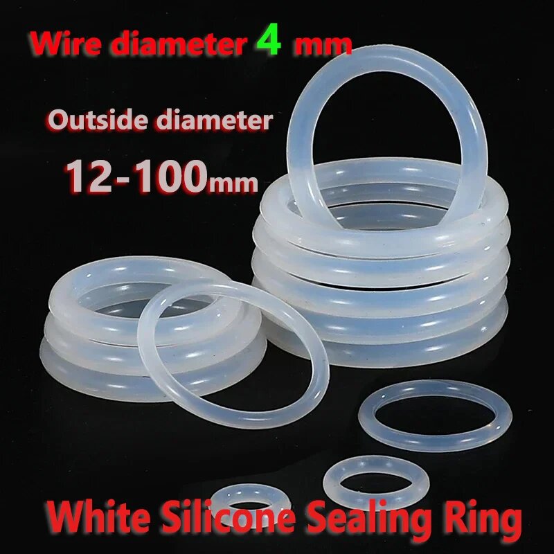 Силиконовые уплотнительные кольца VMQ 4 мм, 12-100 мм OD 12mm(15Pcs)