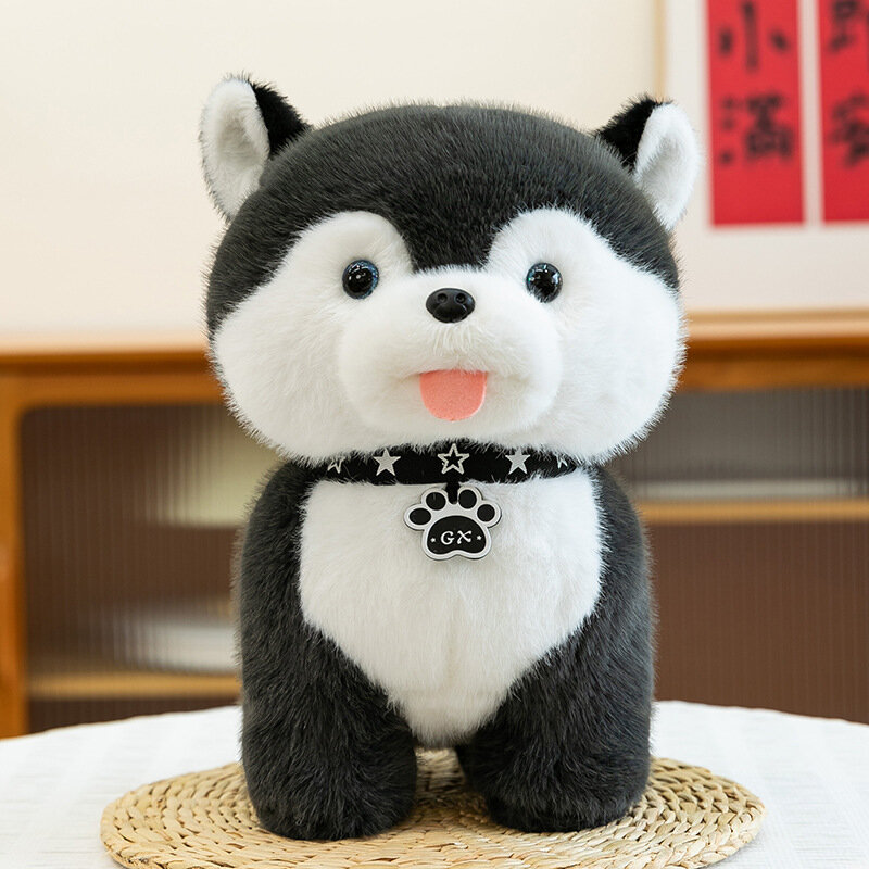 Реалистичная плюшевая игрушка хаски, золотистый ретривер, кукла щенка хаски, подарок для девочек, оптовая продажа