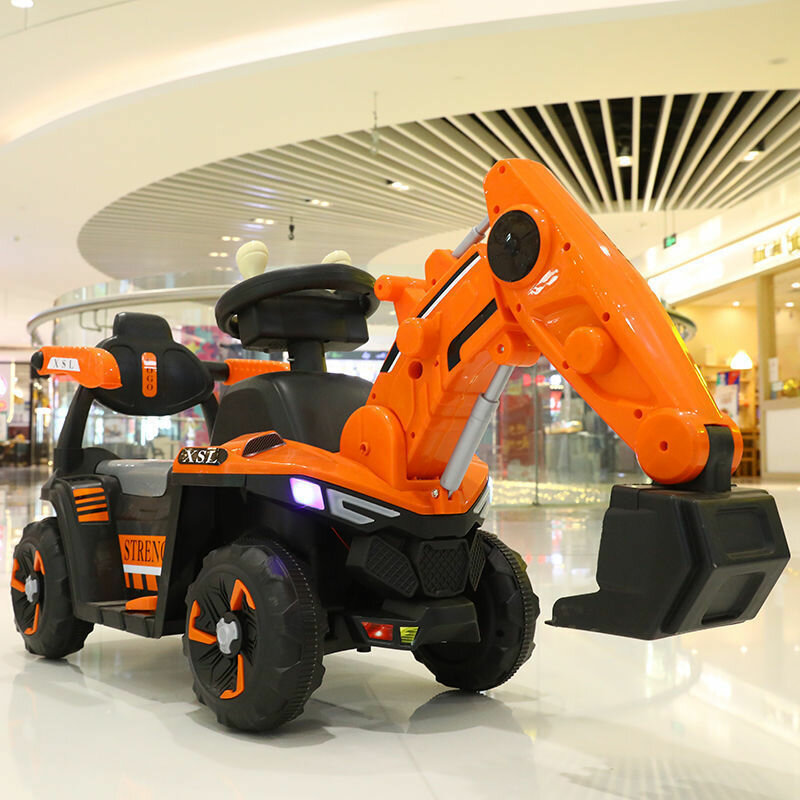 Новая детская электрическая игрушечная машина-экскаватор, катящаяся и ездящая строительная техника, большой экскаватор - самокат для детей