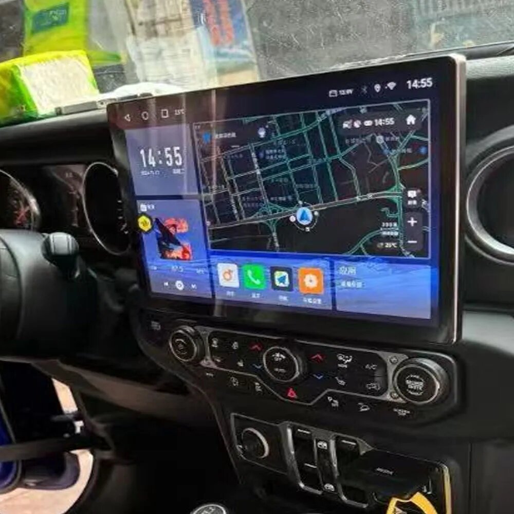 Для Jeep Wrangler JL 2018-2023 Автомобильный радиоприемник Carplay Аудио GPS-навигация Медиа-видеоплеер Магнитофон Android 15 Стерео 4G Wi-Fi canbus