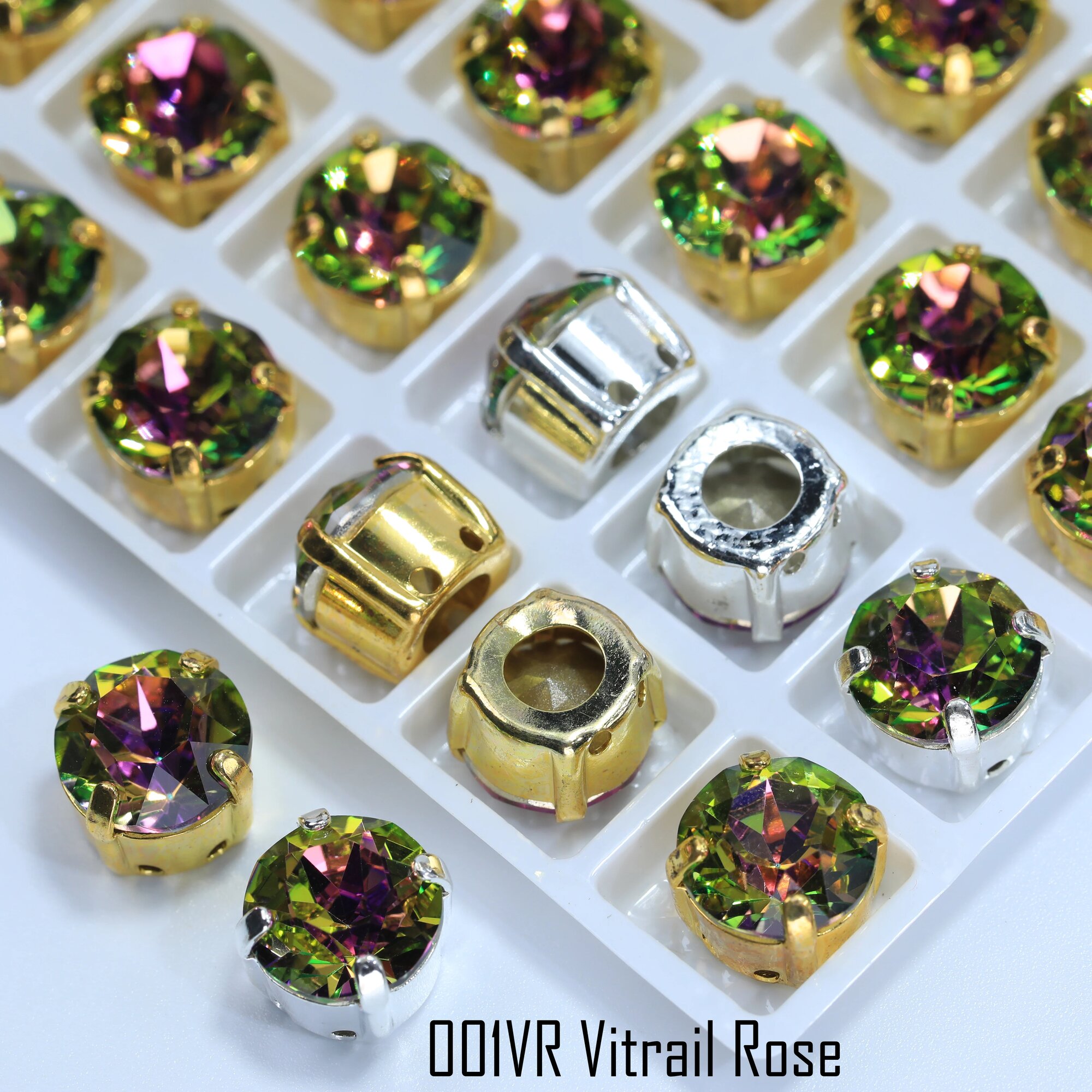 Стразы XIRIUS Vitrail Rose 8.1мм, 84шт, Gold Claw