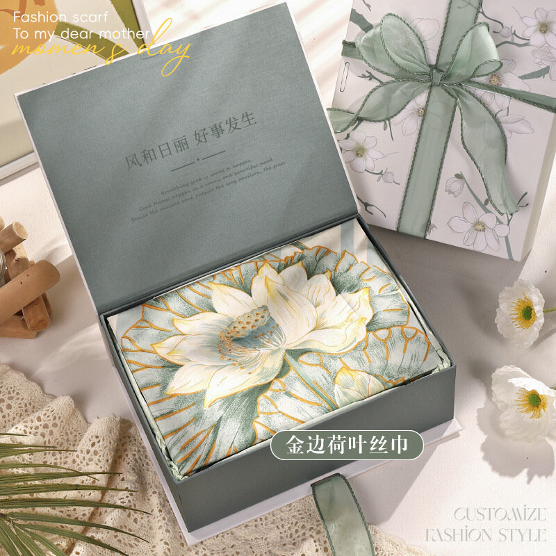 Подарок на День женщин для учителя, мамы, на день рождения, практичный подарок для свекрови, пожилых людей, подарочная коробка с высококачественным шелковым шарфом