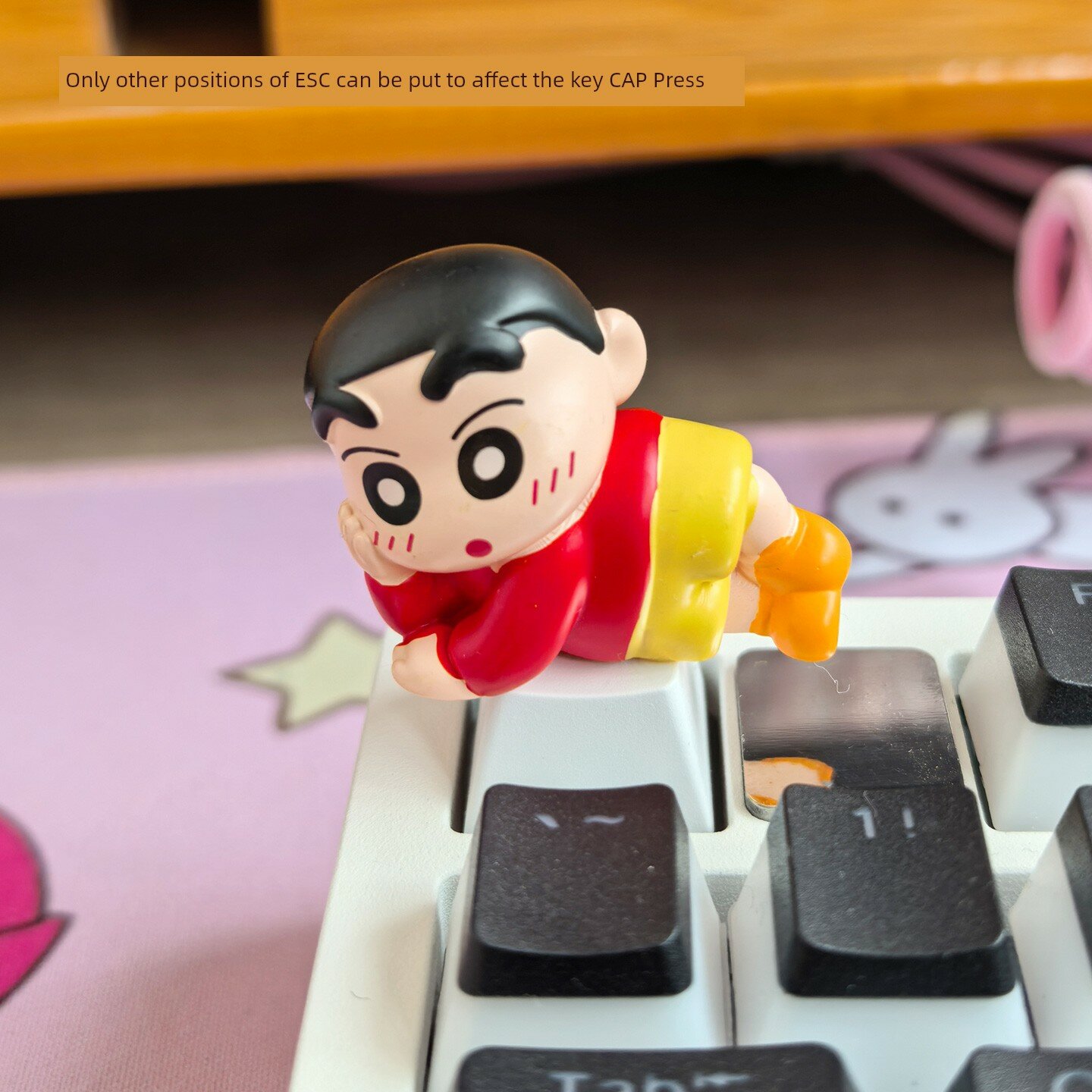 Кейкап Crayon Shin-chan, квадратный, милый, объемный, для механической клавиатуры (декоративный, для клавиши ESC) Белая
