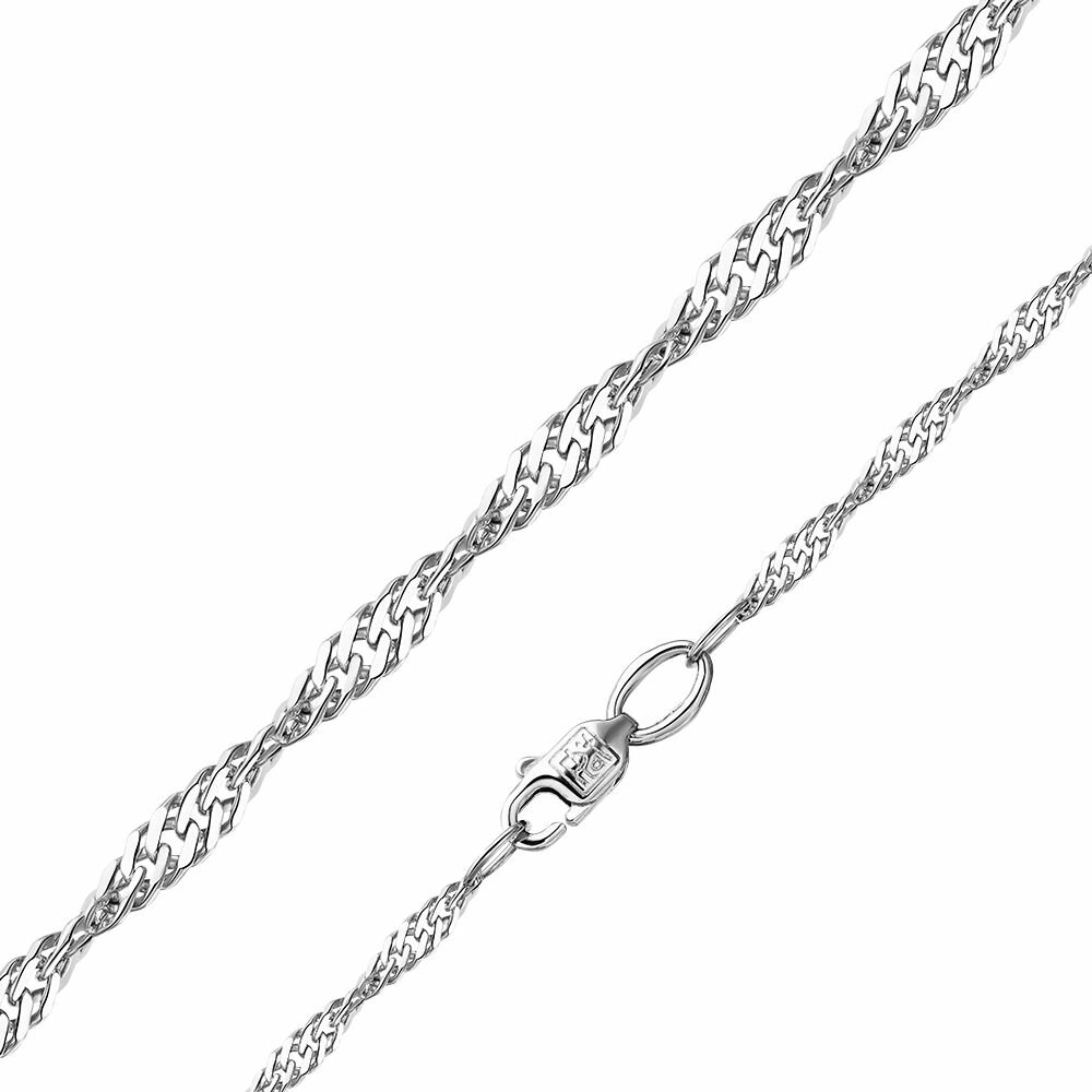 Цепь белое золото, 585 проба, родирование