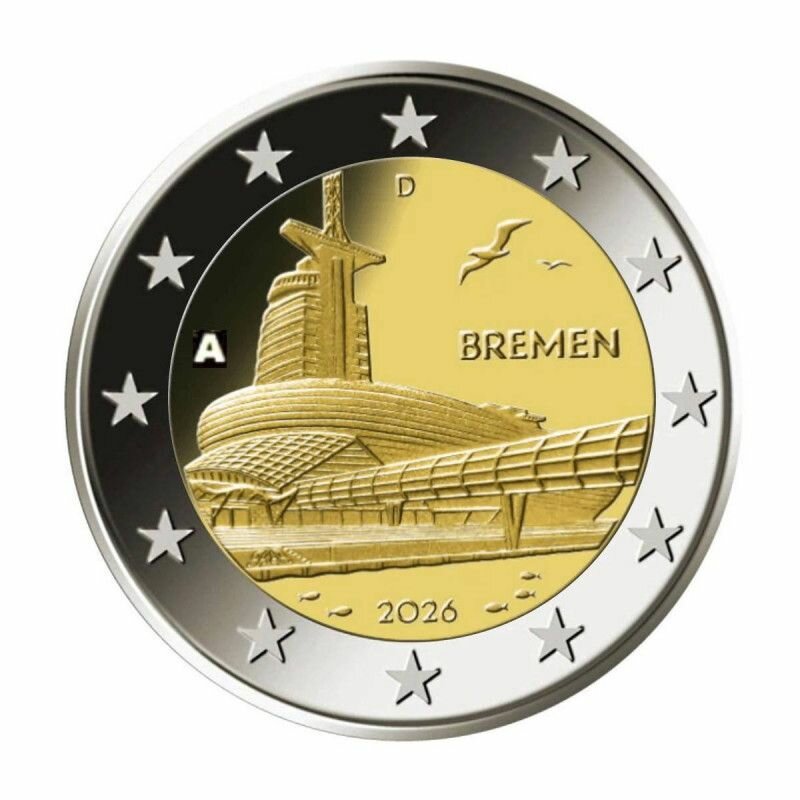 2 евро Германии 2026 г. Бремен (A)