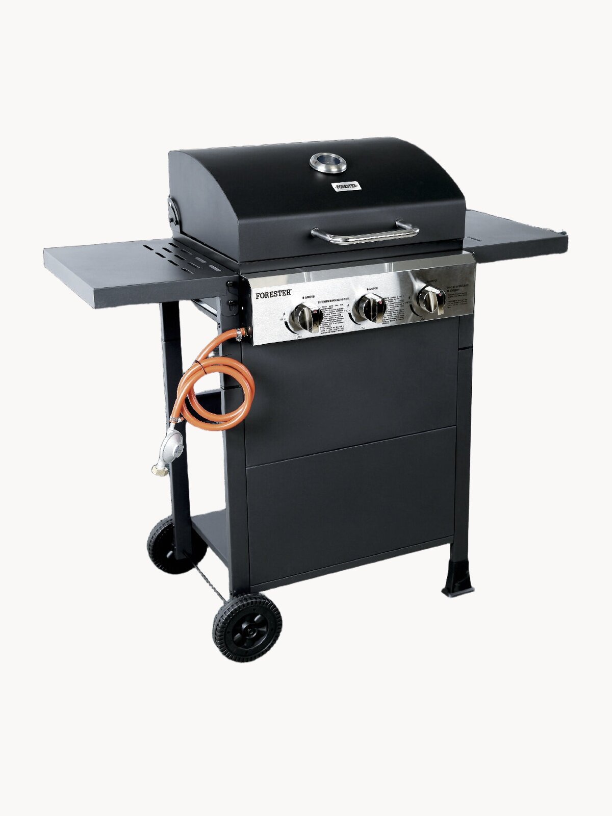 Газовый гриль FORESTER 3-х конфорочный с пьезоподжигом, чугунными решетками