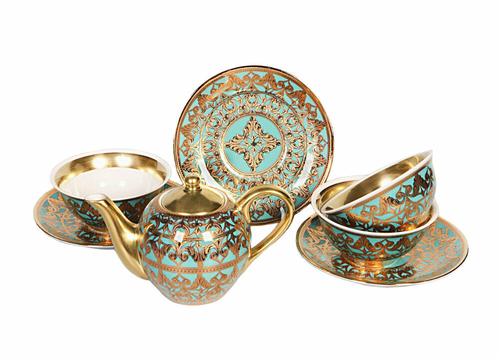 Подарочный набор чайный Тет-а-тет Rudolf Kampf Александрия, бирюзовая