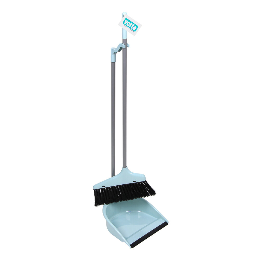 Совок для мусора Vetta высокая ручка с резиновой кромной пластиковый