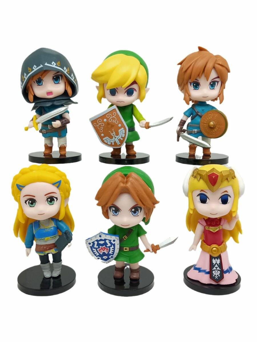 Набор из 6 фигурок The Legend of Zelda - Link, Zelda