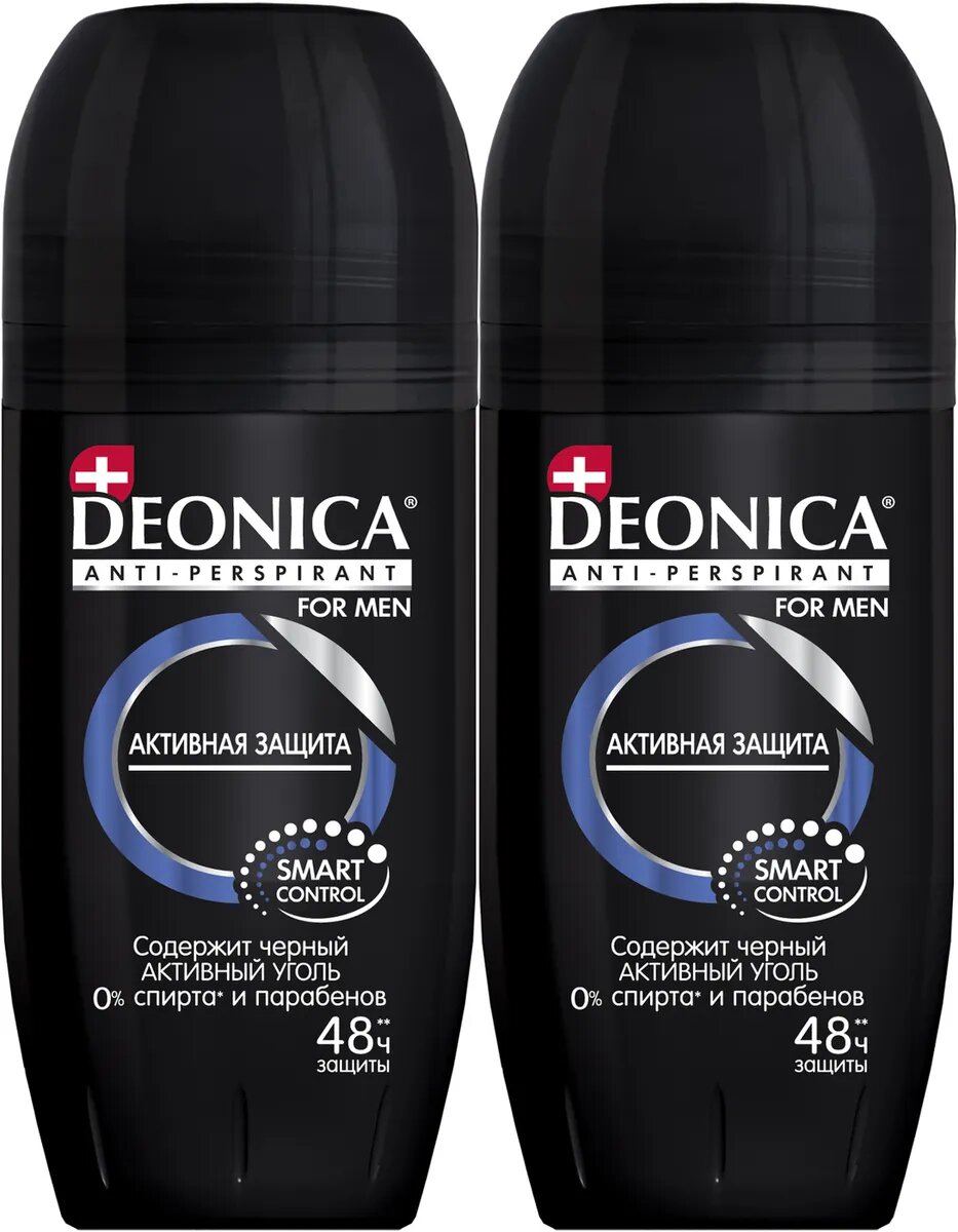 Антиперспирант, DEONICA, For Men, активная защита, 50 мл, 2 шт