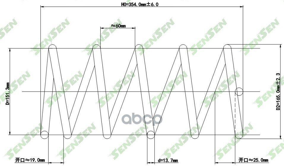Пружина подвески передней HYUNDAI: ELANTRA 00-, ELANTRA седан 00- Sensen арт. SCP10121