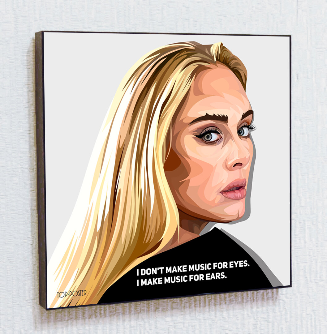 Картина постер Адель в стиле ПОП-АРТ в рамке с креплением / плакат / Top Poster