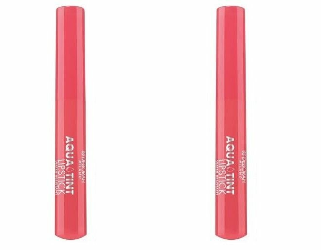 Тинт для губ, Deborah Milano, Aqua Tint Lipstick, тон 07 коралловый красный, 2.5 г, 2 шт