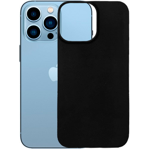 Чехол для Apple iPhone 13 Pro Max силиконовый черный матовый / защита камеры