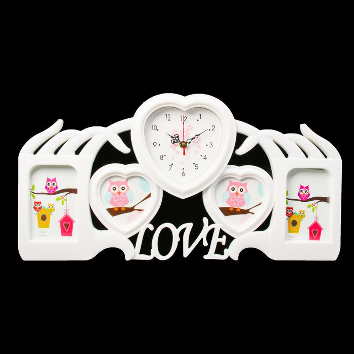 Часы настенные - Сердечки в руках