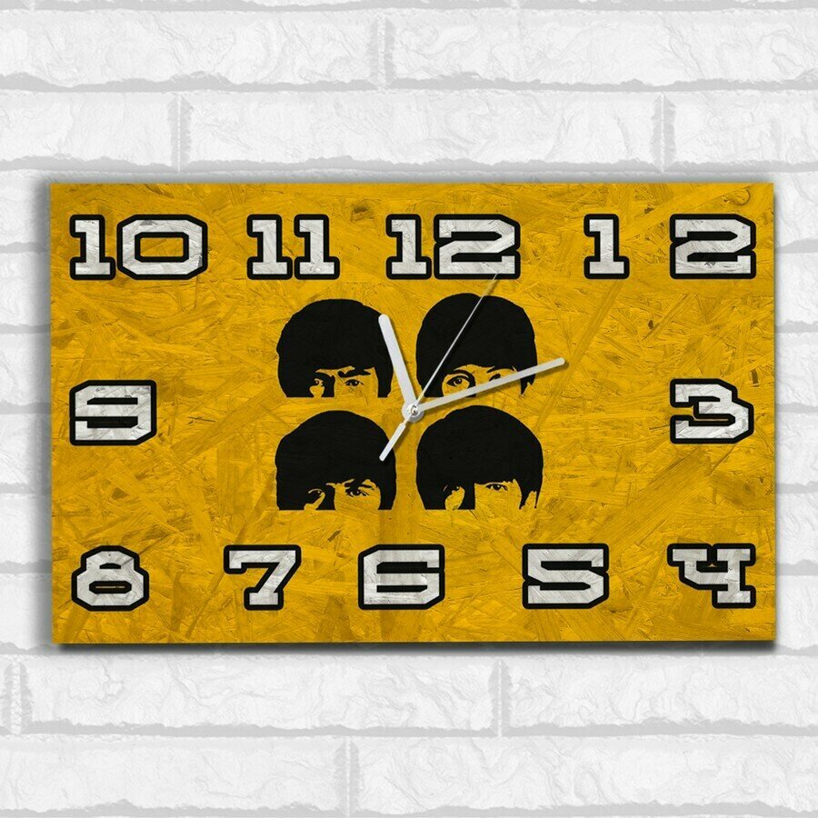 Настенные бесшумные часы ОСП, музыка The Beatles - 4834