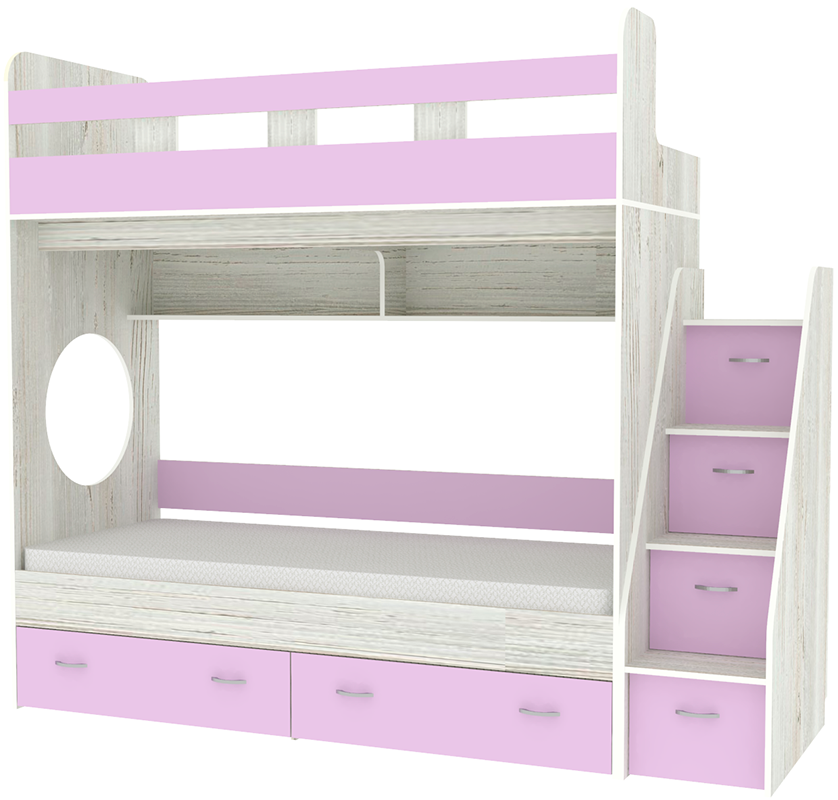 Двухъярусная кровать Юниор 1 90x200 Винтерберг Ирис