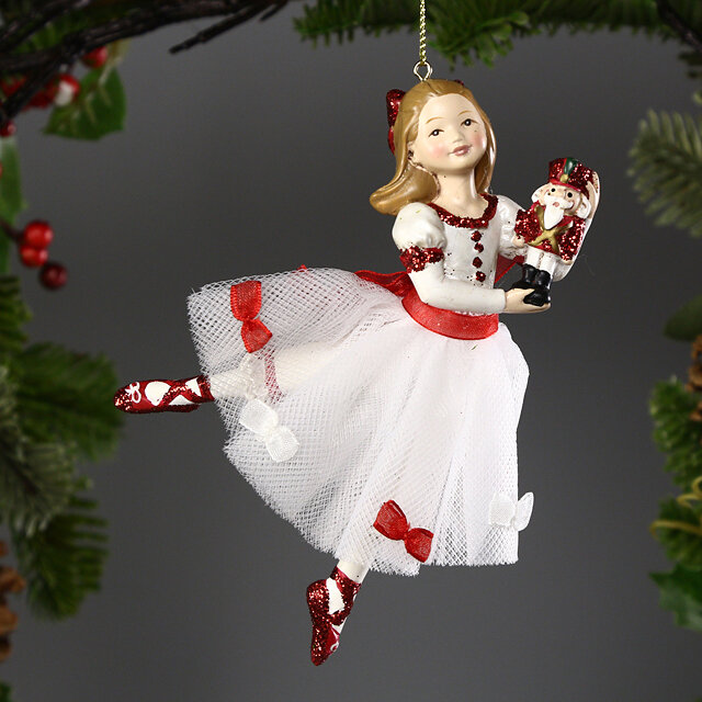 Елочная игрушка Клара Штальбаум с Щелкунчиком 14 см, подвеска, Kurts Adler, W20006