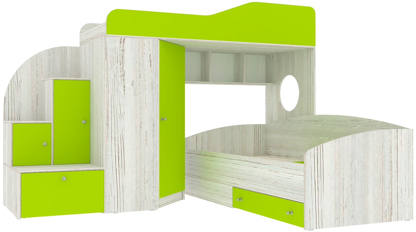 Кровать чердак Кадет 2 Винтерберг Лайм