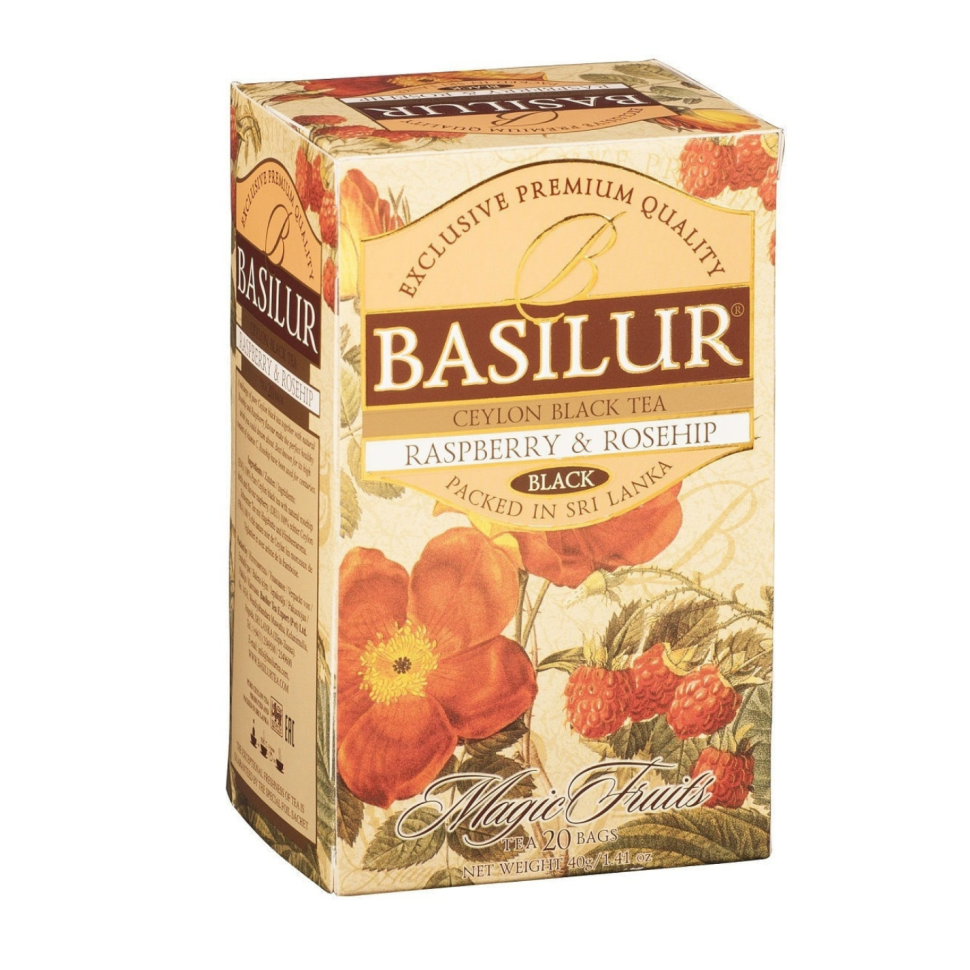 Чай черный Базилур Малина и шиповник 25 пакетов