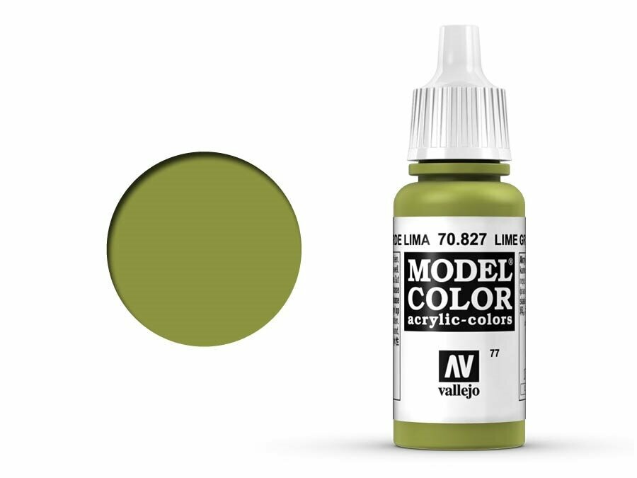 Аксессуар для Warhammer Vallejo Краска Model Color Зеленый лимон 827 (Model Color: Lime Green 70.827)