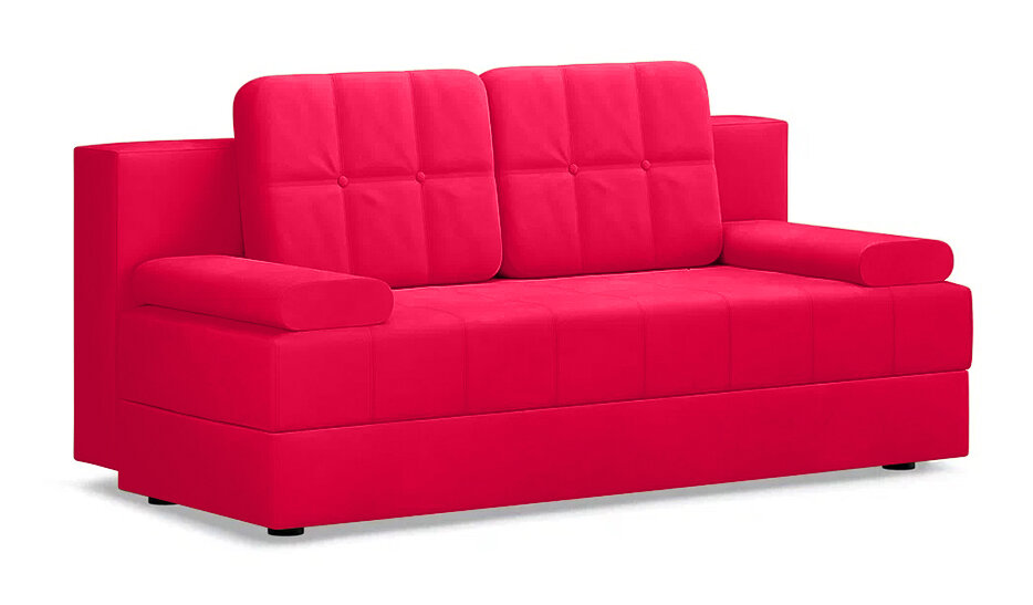 Диван раскладной Аура 7, механизм еврокнижка, в цвете красный (Велутто 38)