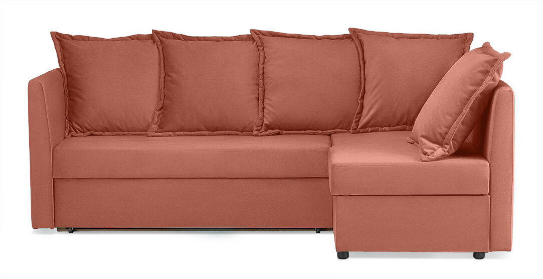 Диван угловой раскладной дельфин Хольмсунд, в цвете красный (Velutto 55)