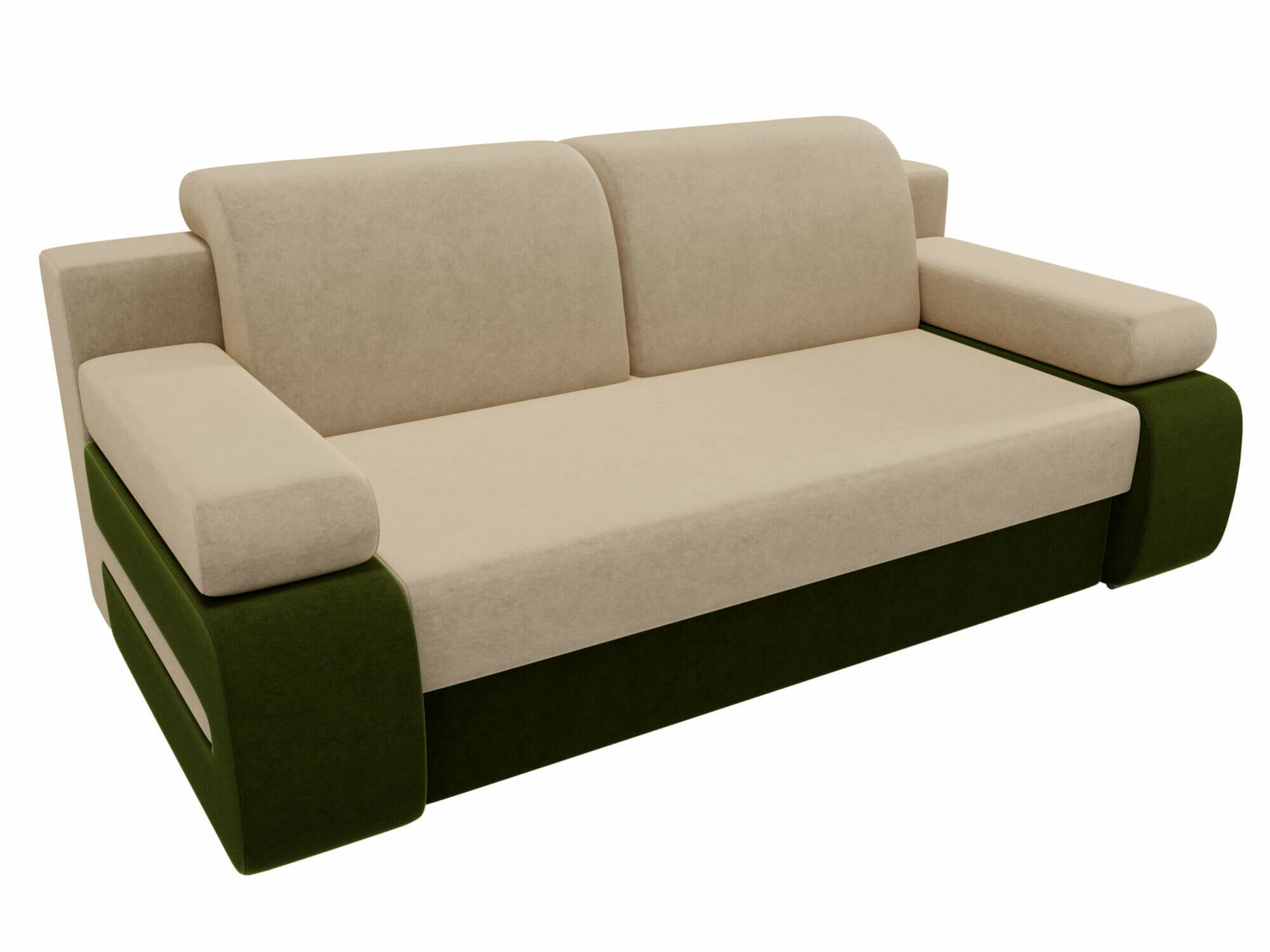 Artum Прямой диван Денвер вельвет бежевый зеленый