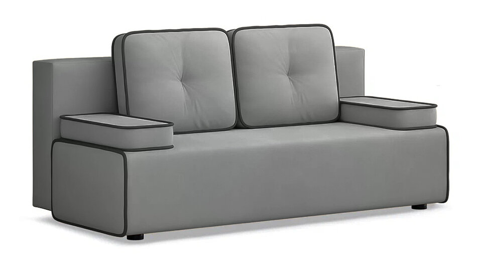 Диван раскладной Аура 8, механизм еврокнижка, в цвете серый (Velutto 07)